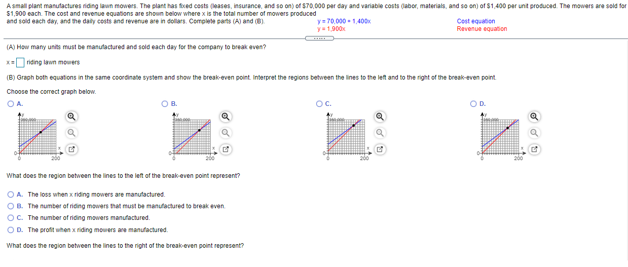 Solved A small plant manufactures riding lawn mowers. The | Chegg.com