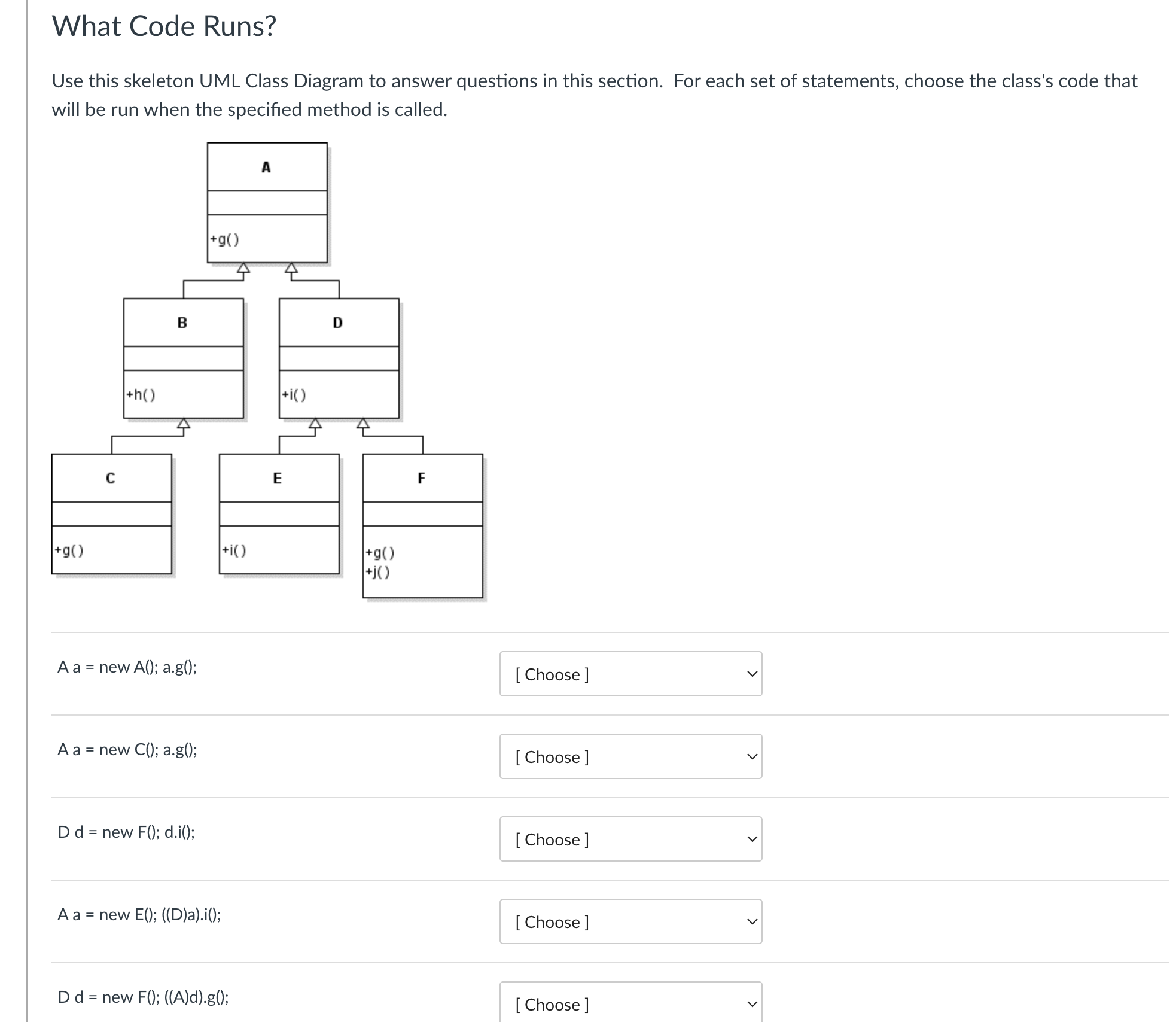 Solved Use this skeleton UML Class Diagram to answer these | Chegg.com