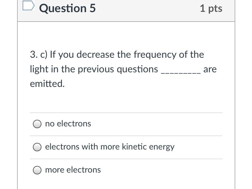 Solved Question 4 1 pts 3. b) If you increase the intensity | Chegg.com