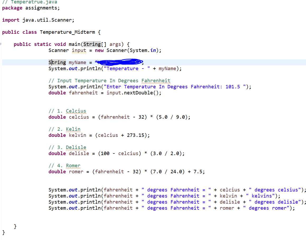 Solved Edit the "Program: Temperature" to ask the user to | Chegg.com