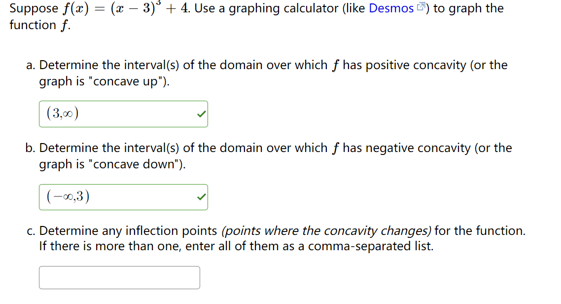 Solved Suppose f(x)=(x-3)3+4. ﻿Use a graphing calculator | Chegg.com