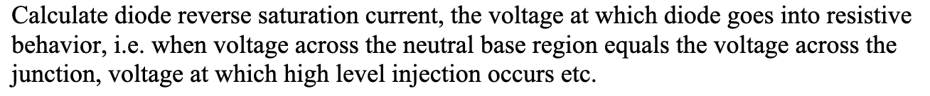 Solved Calculate diode reverse saturation current, the | Chegg.com