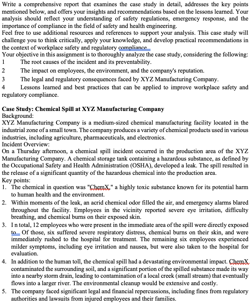 Solved Write a comprehensive report that examines the case | Chegg.com