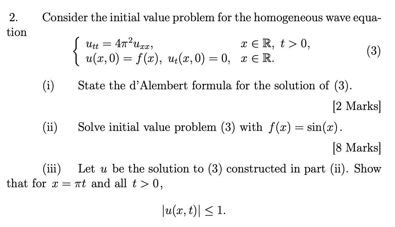 Solved Consider the initial value problem for the | Chegg.com