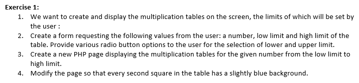 Solved Exercise 1: 1. We want to create and display the | Chegg.com