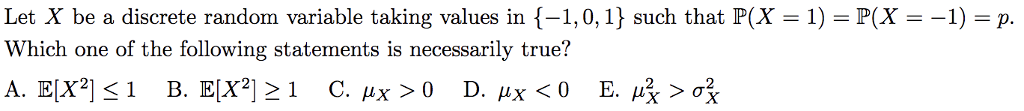 Solved Let X be a discrete random variable taking values in | Chegg.com