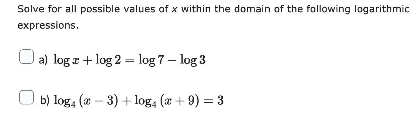 Solved Solve for all possible values of x within the domain | Chegg.com