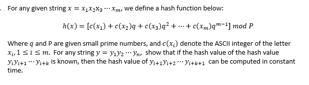 Solved For any given string x = x1x2x3 "* Xm, we define a | Chegg.com