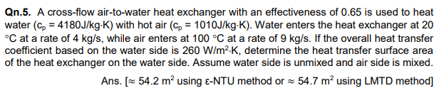 Solved Please solve using LMTD Method Please solve using | Chegg.com