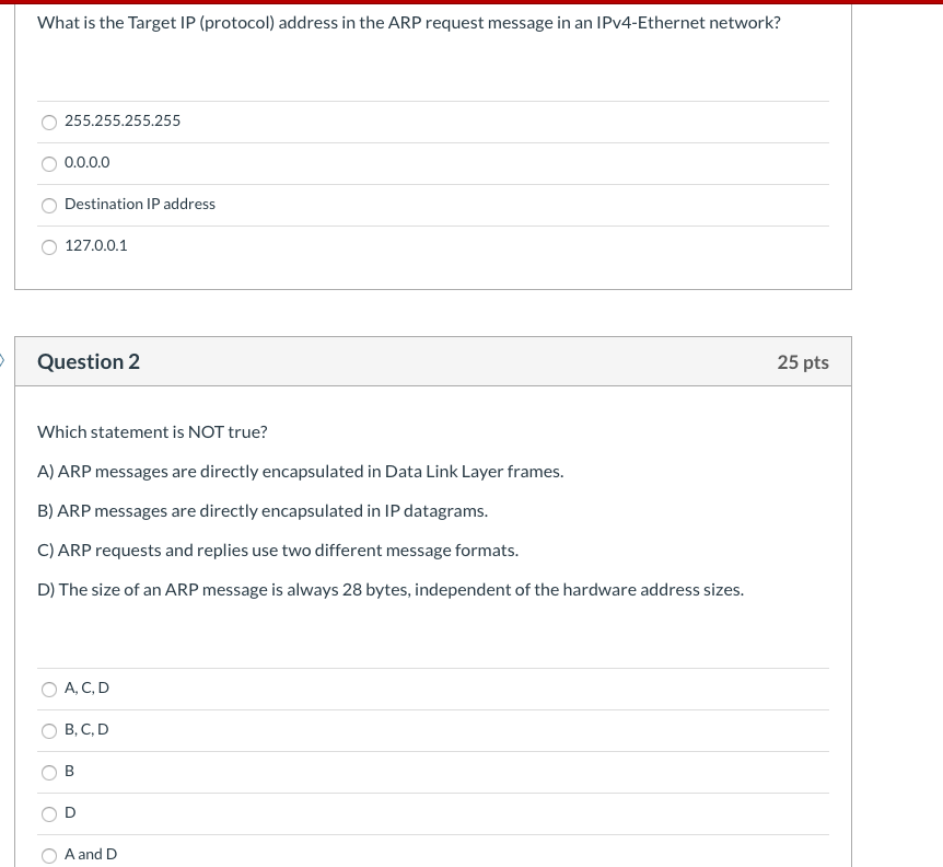 Solved What is the Target IP (protocol) address in the ARP | Chegg.com