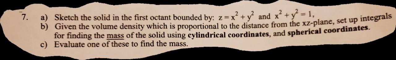 Solved Hi, I need help with my multivariable calc problem | Chegg.com