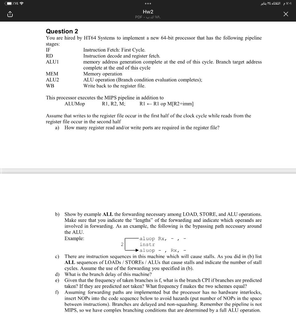 Solved Question 2 You are hired by HT64 Systems to implement | Chegg.com