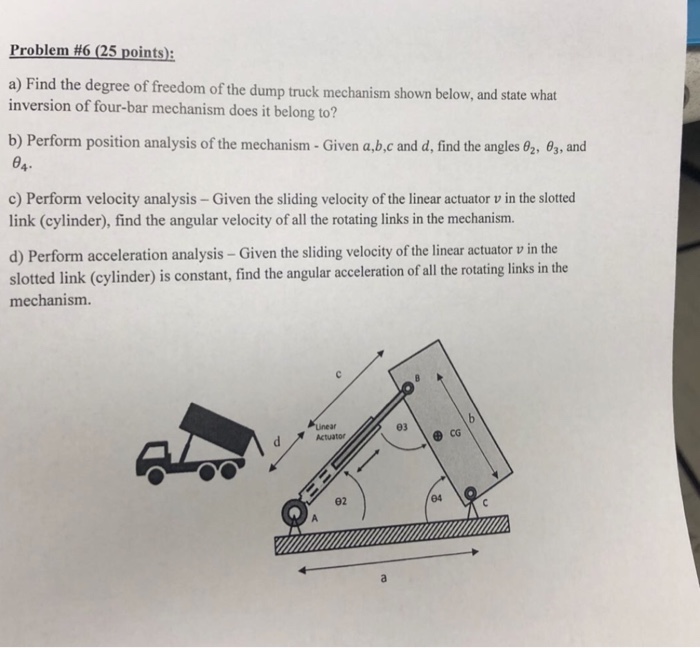 Solved Problem #6 (25 points): a) Find the degree of freedom | Chegg.com