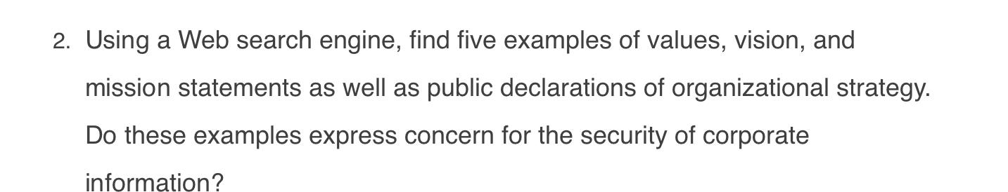 Solved 2. Using a Web search engine, find five examples of | Chegg.com