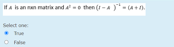 Solved If A ﻿is an nxn matrix and A2=0 ﻿then | Chegg.com