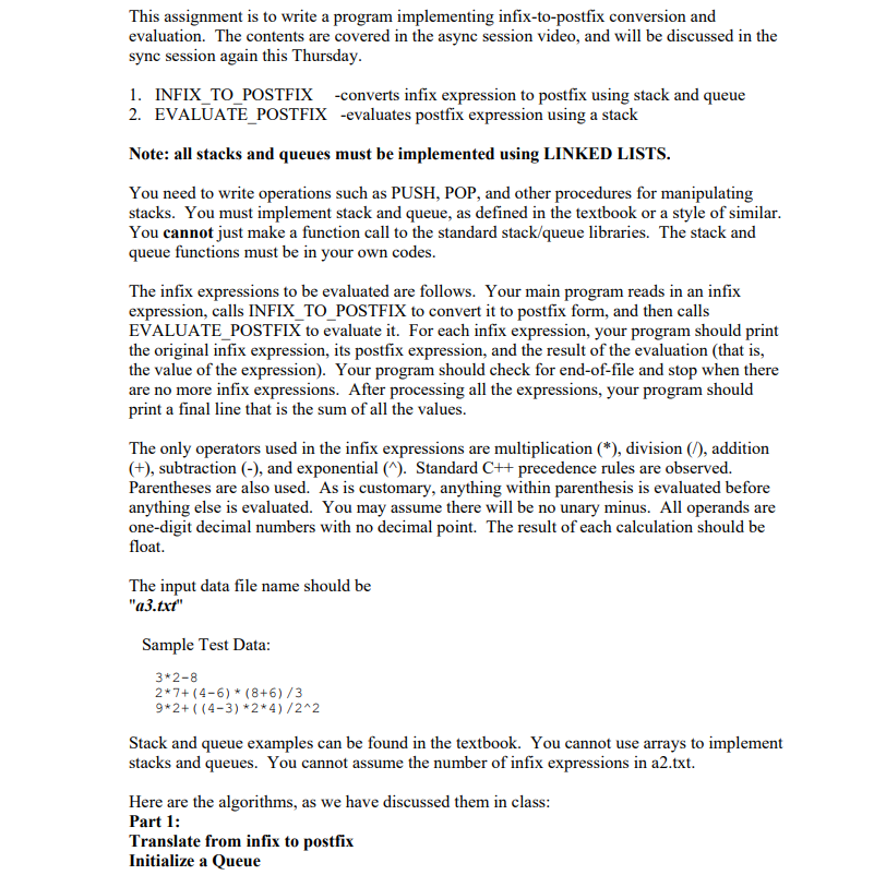 Solved This assignment is to write a program implementing | Chegg.com