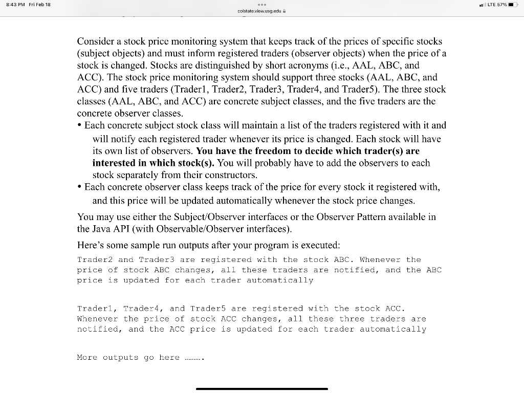 Solved 8:43 PM Fri Feb 18 + LTE 57 colstate view.usg.edu | Chegg.com