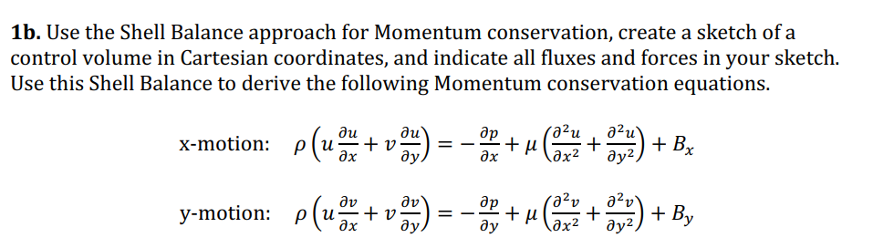 Solved b. Use the Shell Balance approach for Momentum | Chegg.com
