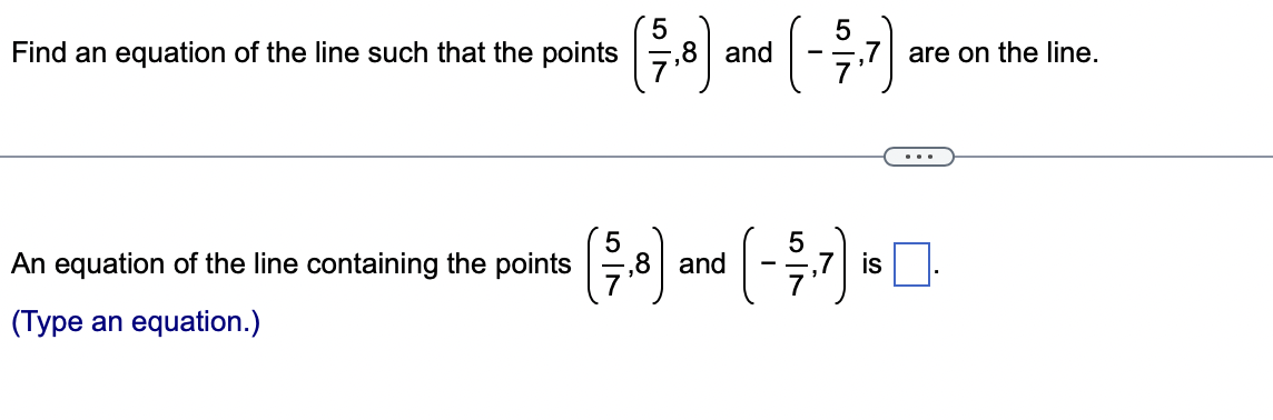 Solved Find an equation of the line such that the points | Chegg.com
