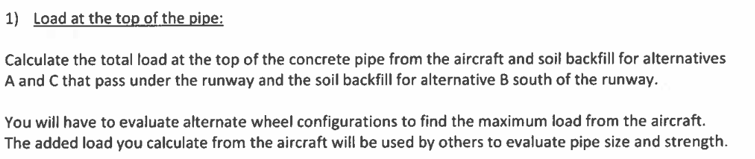 Solved 1) Load at the top of the pipe: Calculate the total | Chegg.com