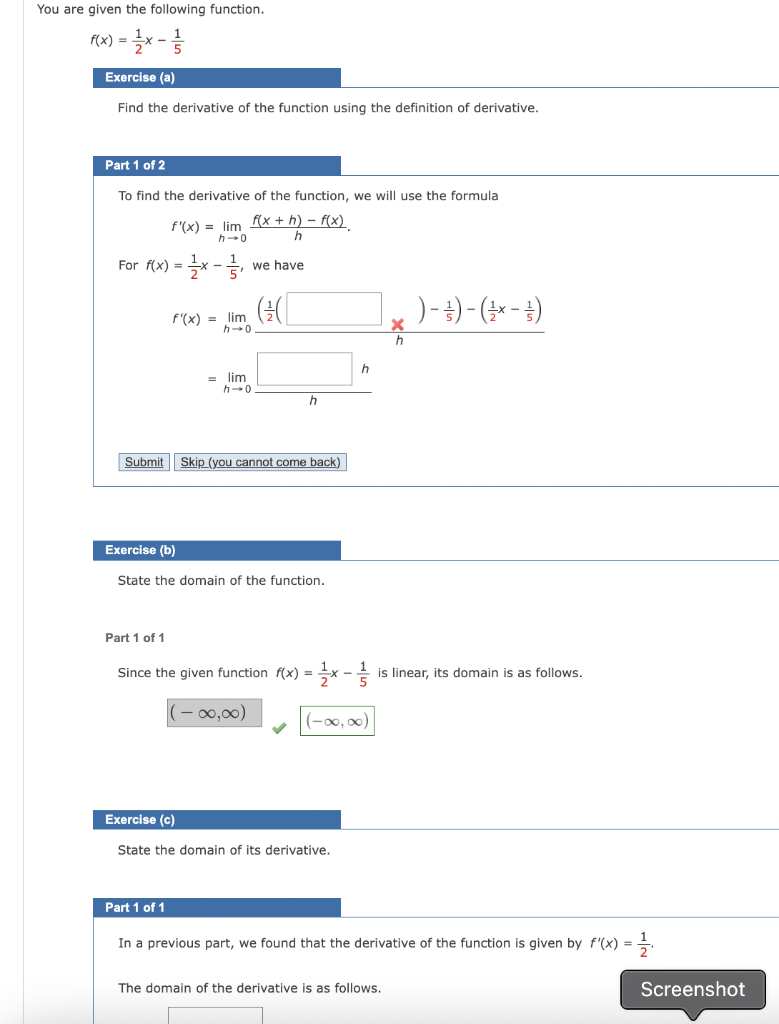 Solved You are given the following function. f(x)=21x−51 | Chegg.com
