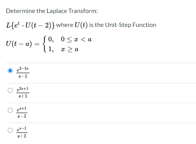 Solved Determine the Laplace Transform: where U ( t ) is the | Chegg.com