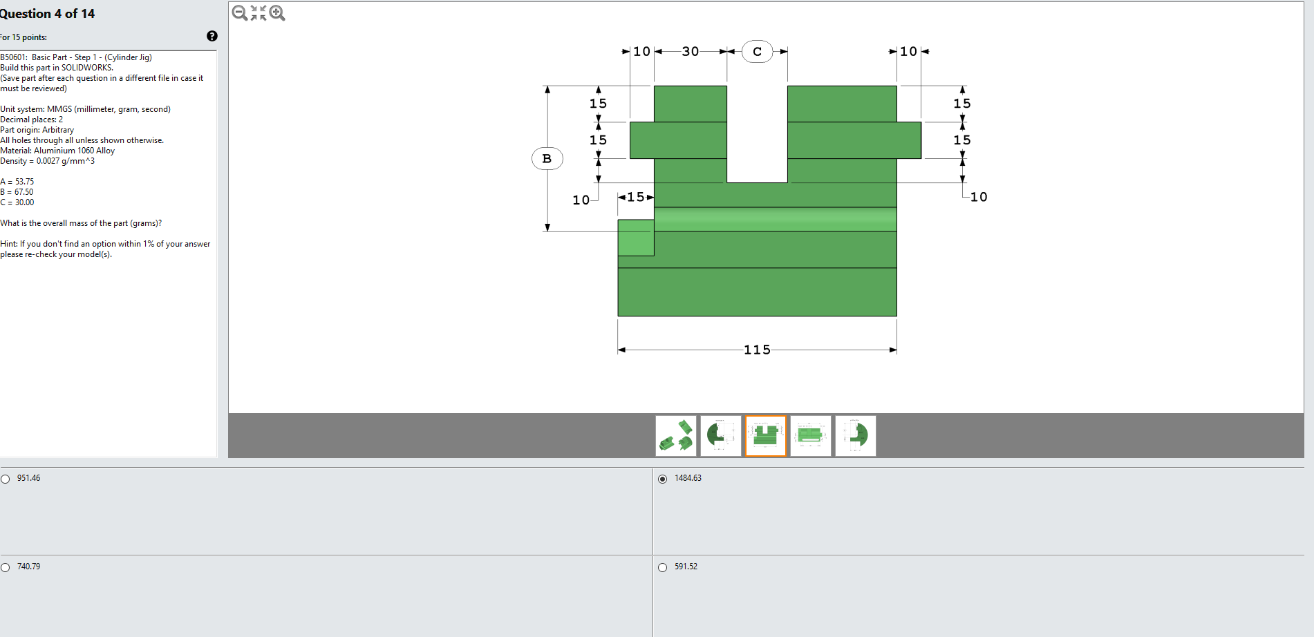 Solved B50601: Basic Part - Step 1 - (Cylinder Jig) Build | Chegg.com