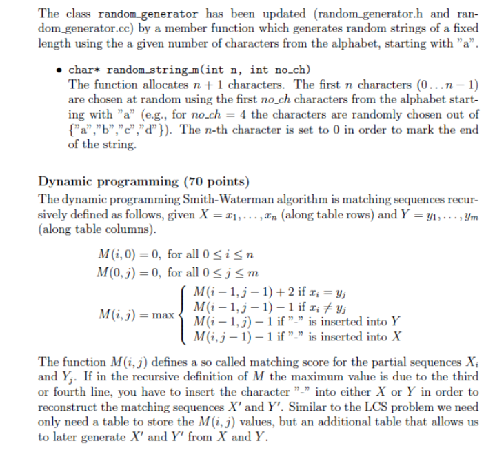 Solved The class random_generator has been updated | Chegg.com