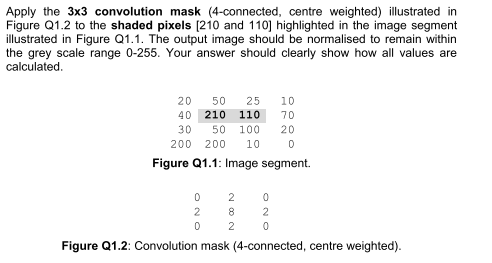 Solved Apply the 3×3 convolution mask (4-connected, centre | Chegg.com