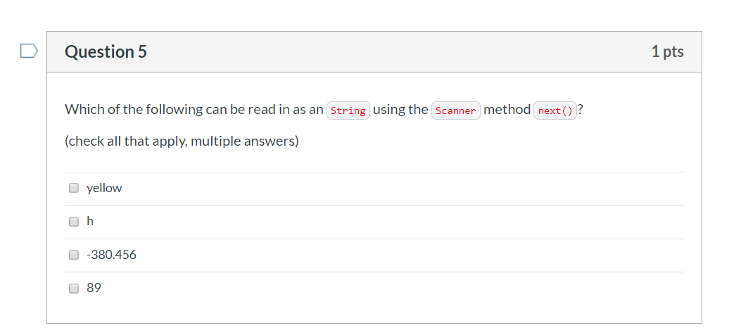 Solved Question 5 1 pts Which of the following can be read | Chegg.com
