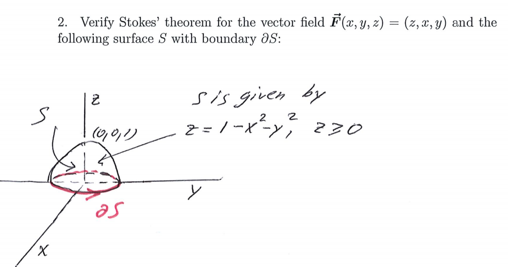 Solved 2. Verify Stokes' theorem for the vector field F(x, | Chegg.com