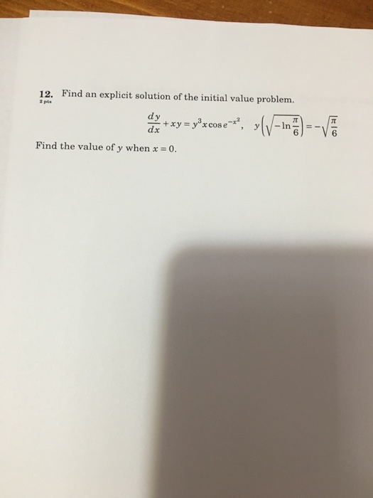 Solved Find an explicit solution of the initial value | Chegg.com