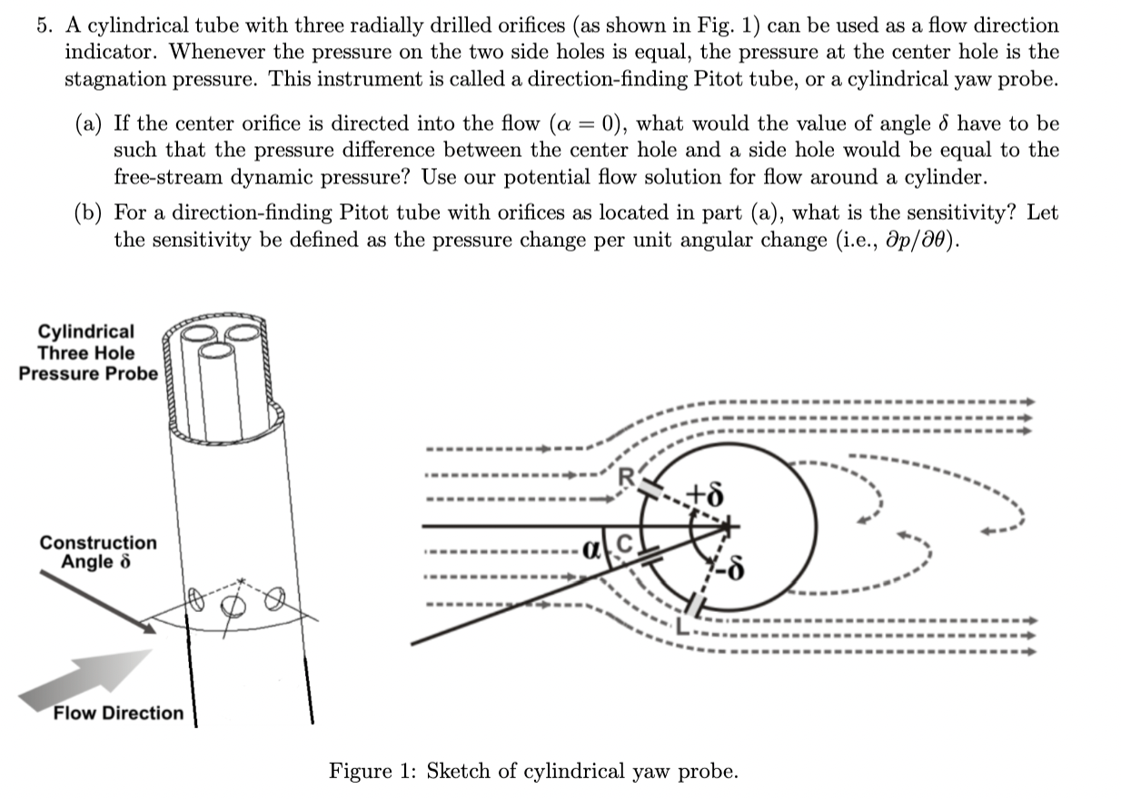 Solved 5. A cylindrical tube with three radially drilled | Chegg.com