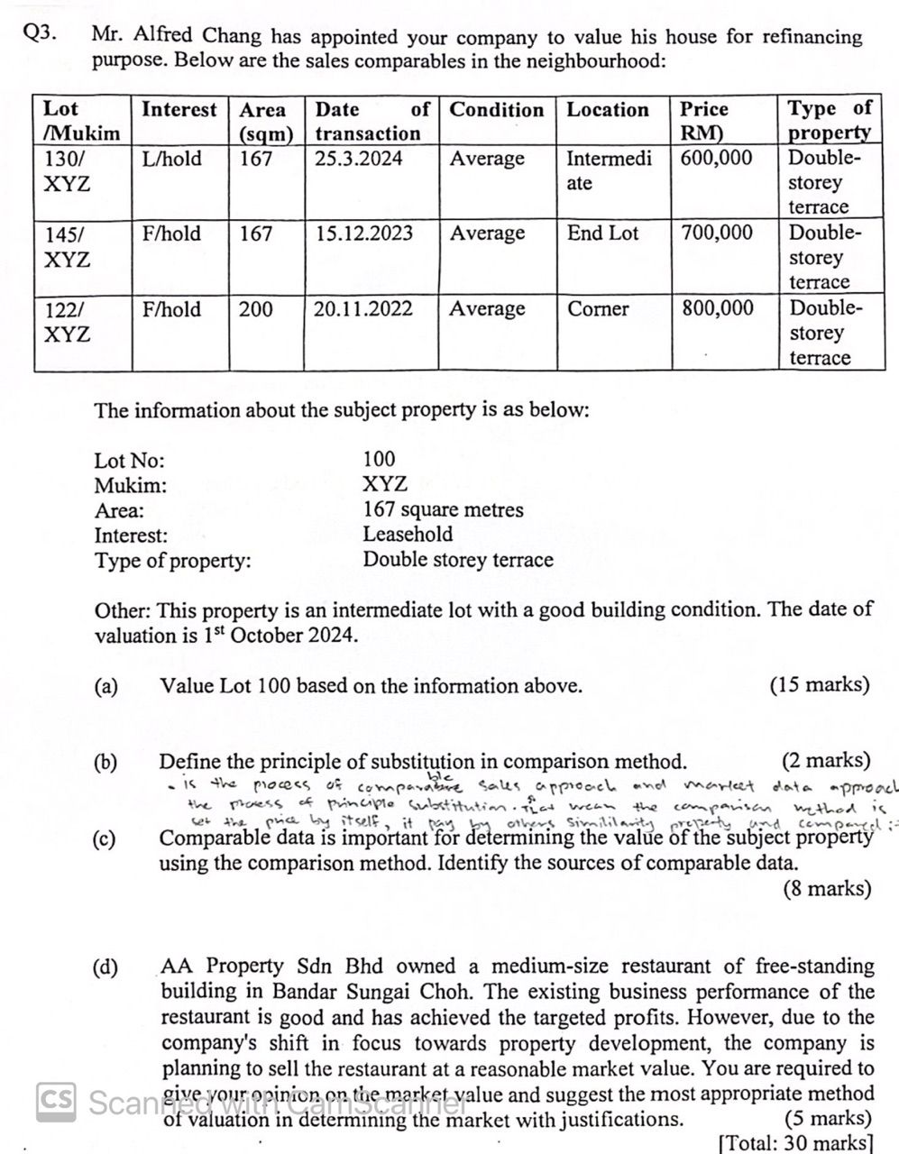 Solved Q3. ﻿Mr. ﻿Alfred Chang has appointed your company to | Chegg.com