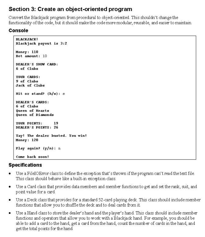 Solved Section 3 Create An Object Oriented Program Convert 