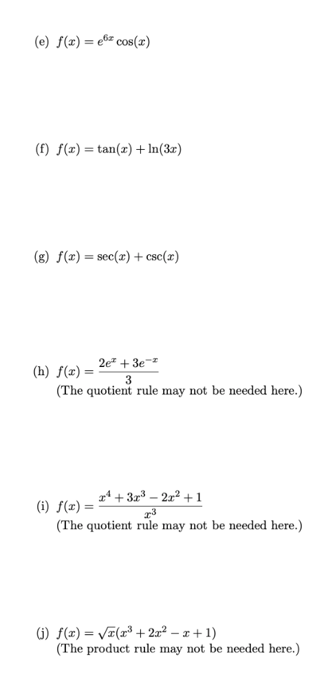 Solved h 0 h+0 f(x + h) – f(x) 2. Note that these formulas | Chegg.com