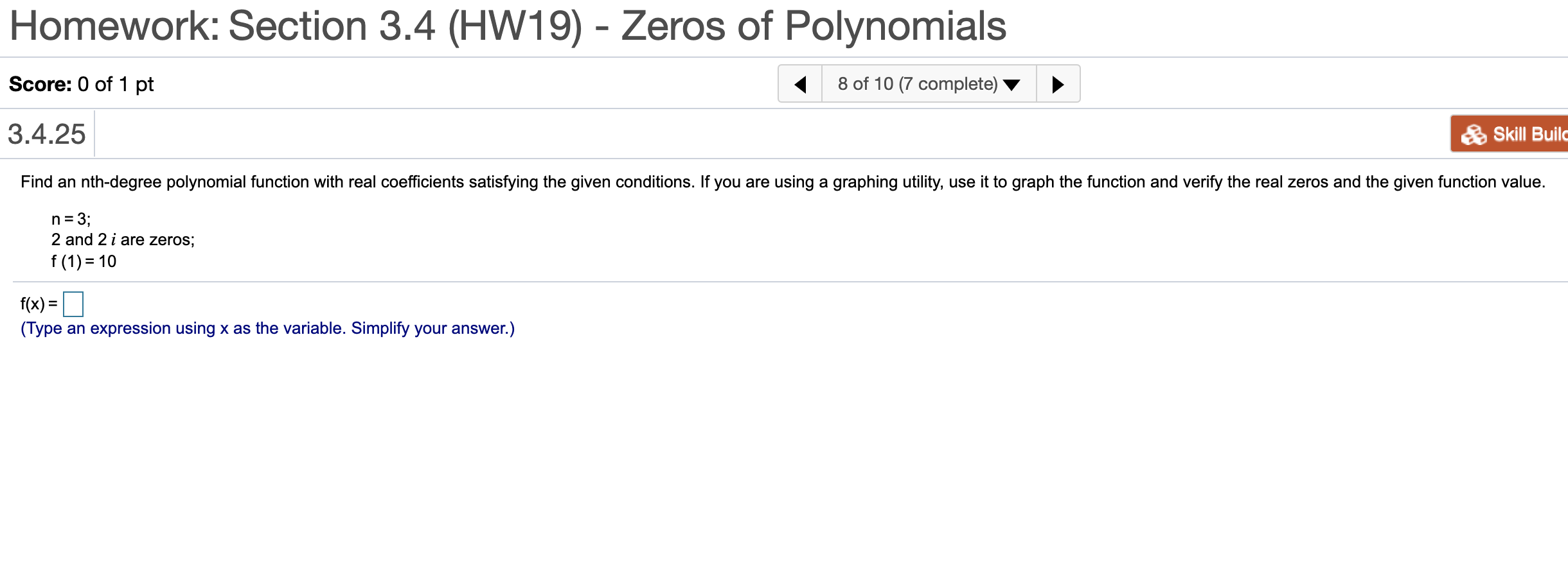 Solved Homework: Section 3.4 (HW19) - Zeros of Polynomials | Chegg.com