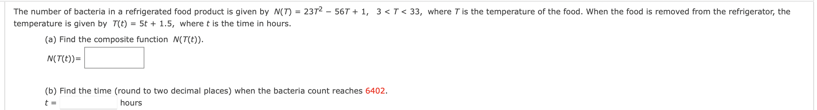 Solved temperature is given by T(t)=5t+1.5, where t is the | Chegg.com