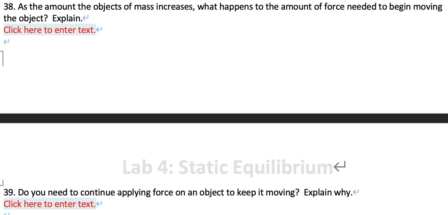 Solved 38. As the amount the objects of mass increases, what | Chegg.com
