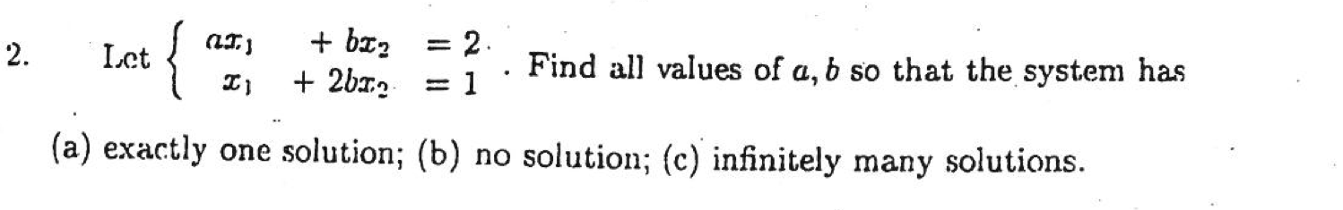Solved (a) exactly one solution; (b) no solution; (c) | Chegg.com