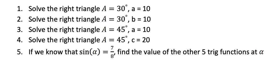 Solved 1 1. Solve the right triangle A = 30°, a = 10 2. | Chegg.com