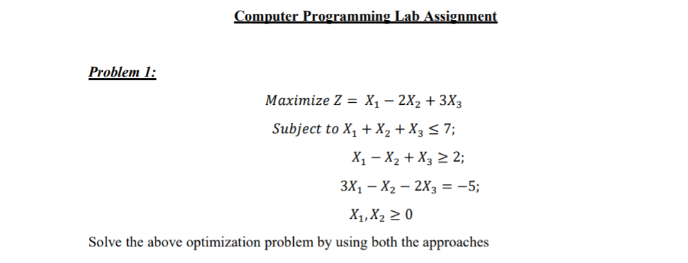 Computer Programming Lab Assignment Problem 1 
