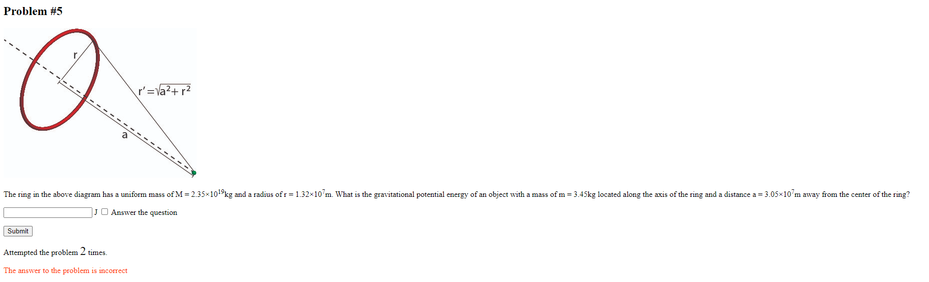 Solved Problem \#5 J Answer the question Attempted the | Chegg.com
