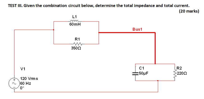 Solved TEST III. Given the combination circuit below, | Chegg.com