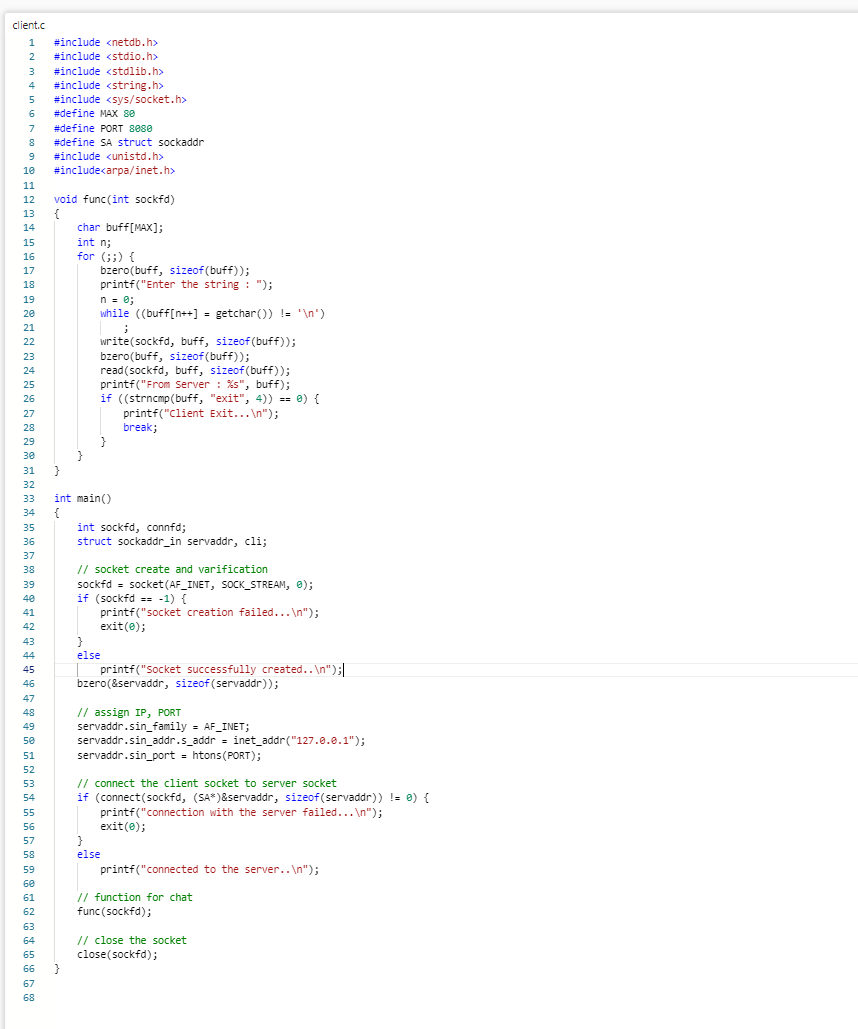 Solved Modify the client.c and server.c in such a way that | Chegg.com