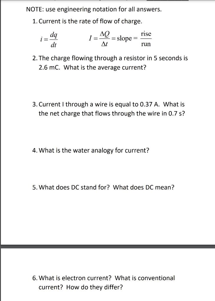 Solved NOTE: use engineering notation for all answers. 1. | Chegg.com