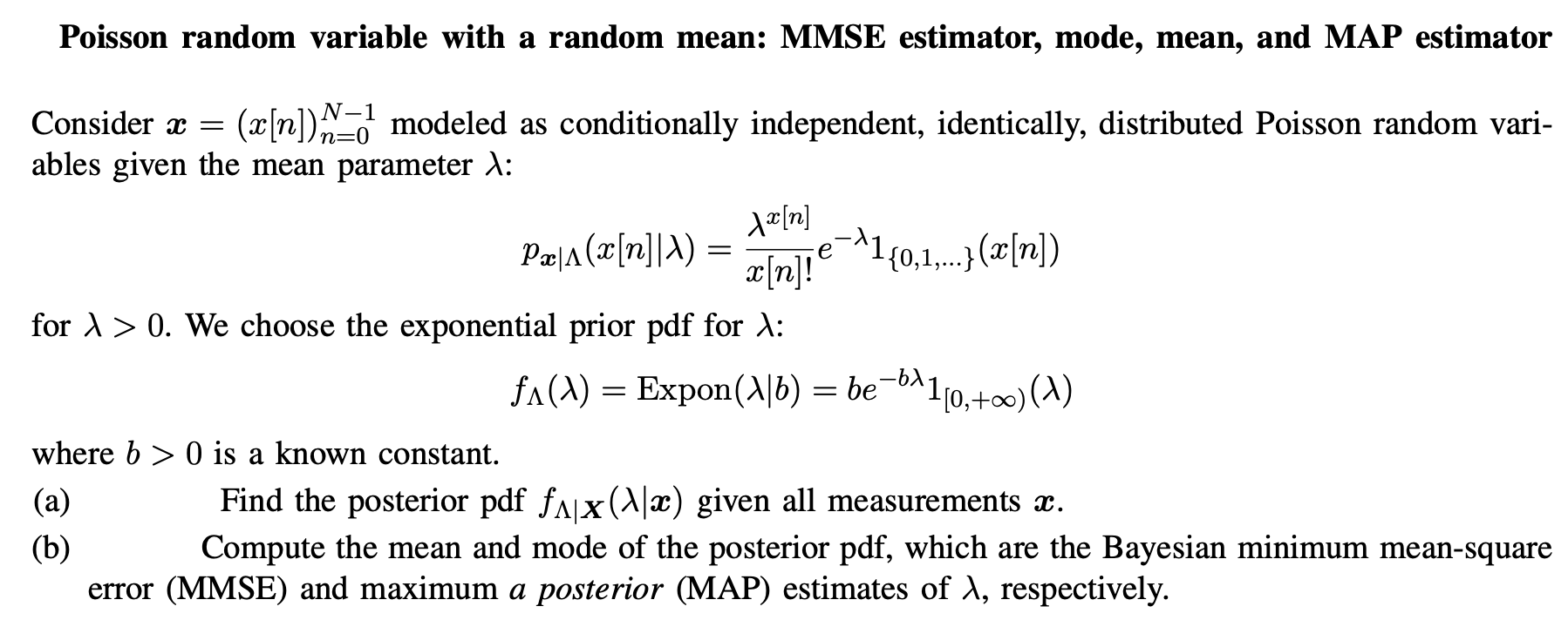 Poisson random variable with a random mean: MMSE | Chegg.com
