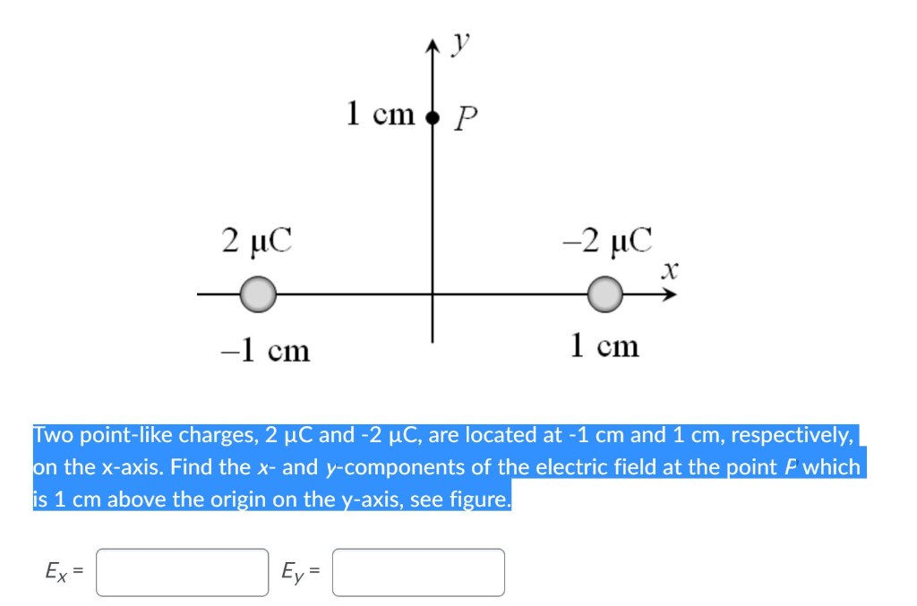 Solved Two point-like charges, 2 µC and -2 µC, are located | Chegg.com