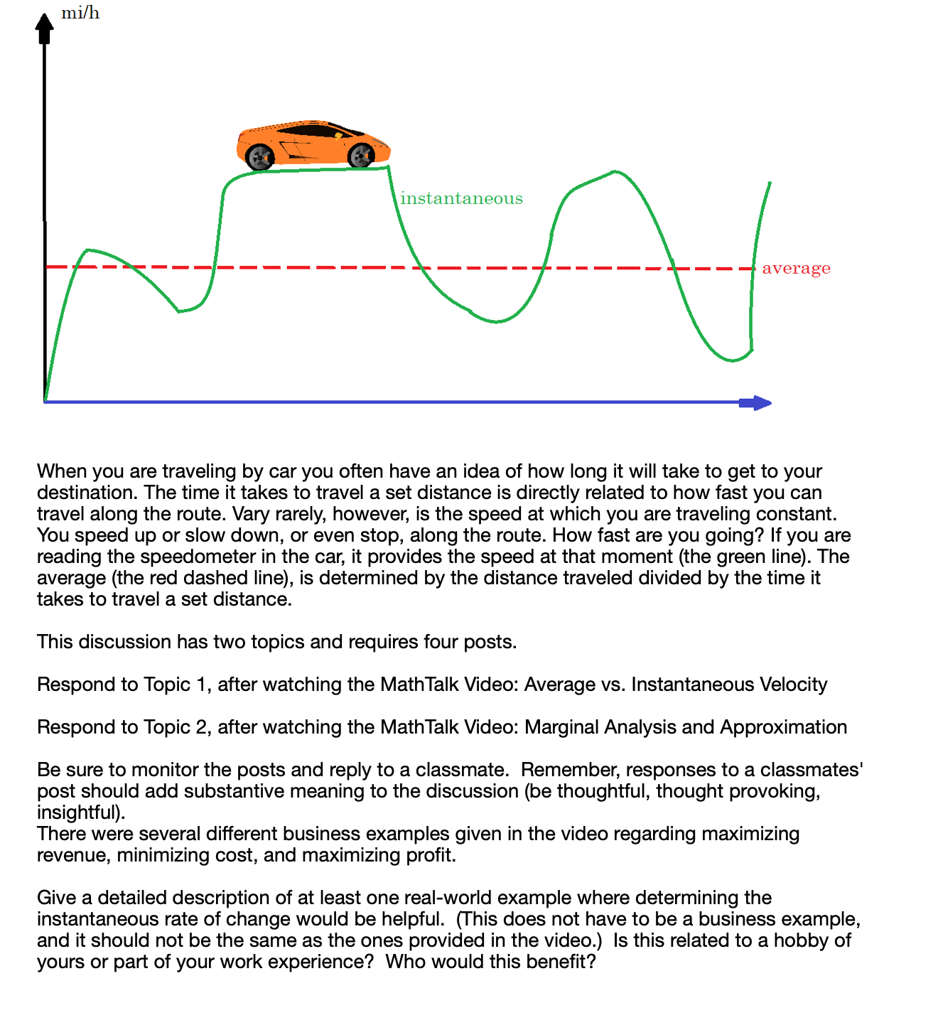 Solved When you are traveling by car you often have an idea | Chegg.com