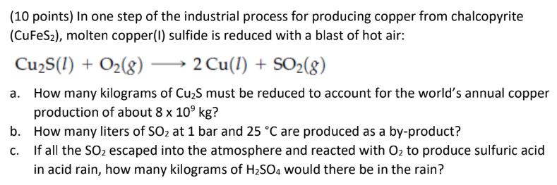 Solved In one step of the industrial process for producing | Chegg.com